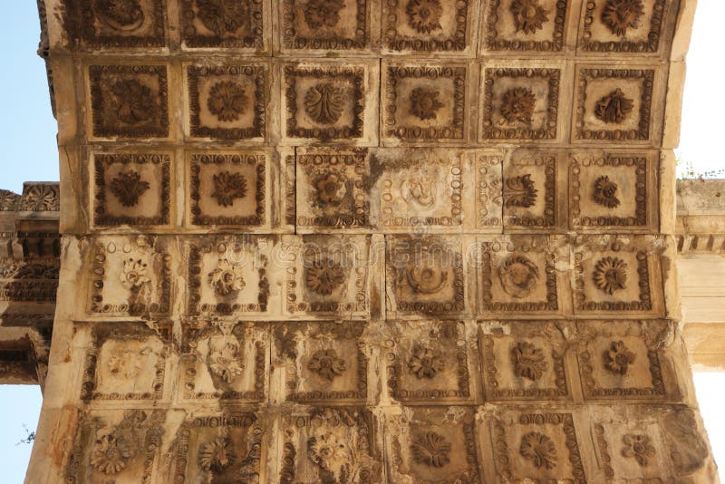 Texture of Arch of Hadrians Gate, Bottom View. Stock Image - Image of ...