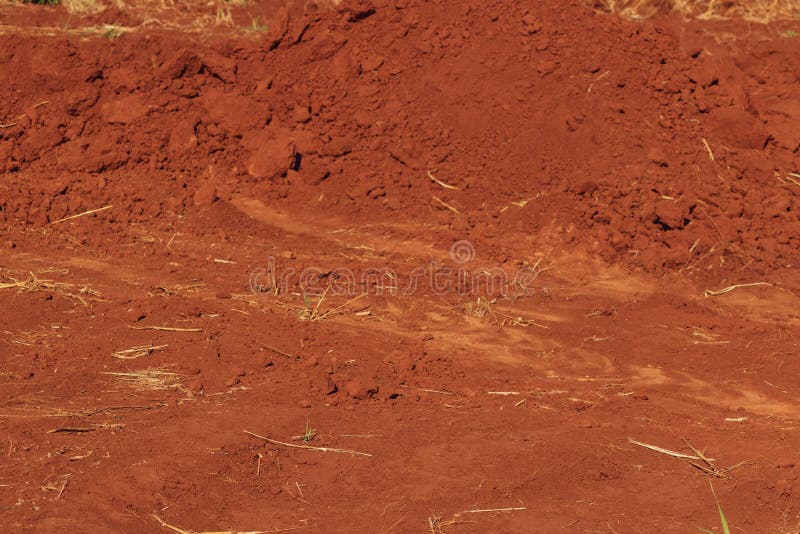 Texture Au Sol Rouge Du Sol Au Brésil Image stock - Image of aride ...