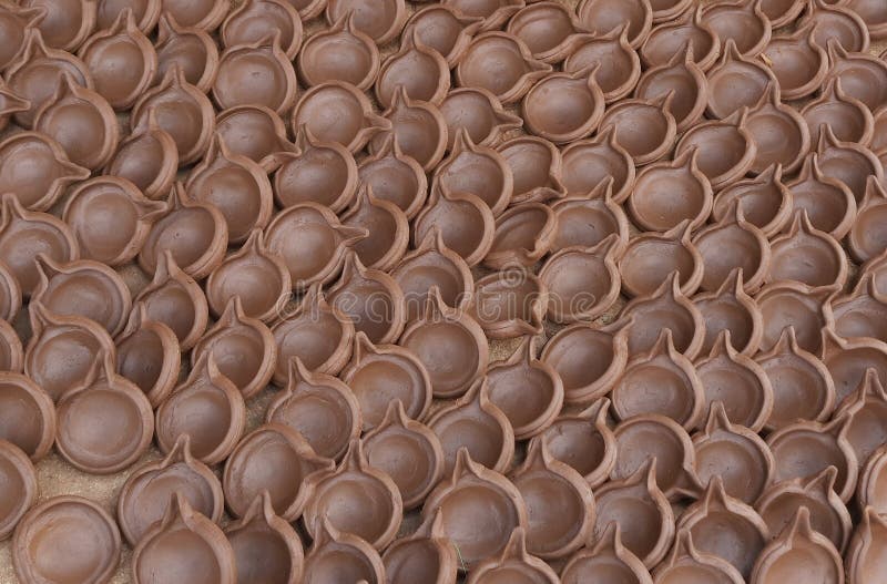 Texture and Backdrop of Traditional Hand Made Wet Diya Kept for Dry in ...