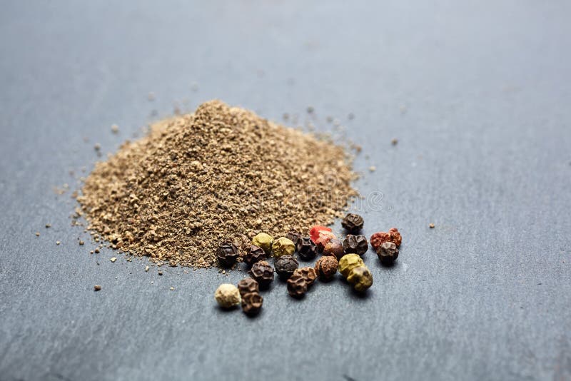 Texture Background. Black Pepper Powder Top View. Stock Photo - Image ...