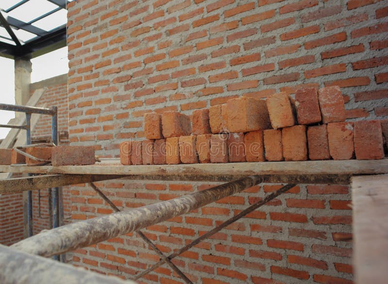 Texture and Background of Bricklayer and Concrete Wall Stock Photo ...