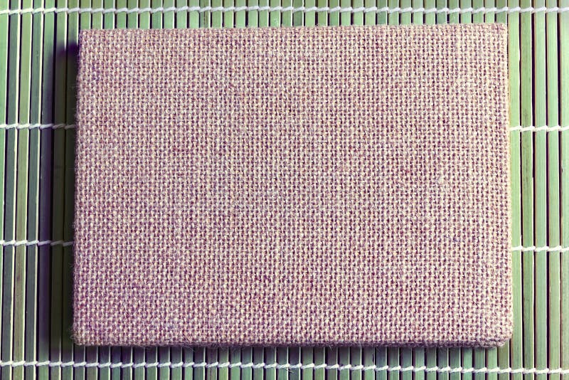 Texture Background of Brown Sack Cover Diary Book on Bamboo Plat Stock ...