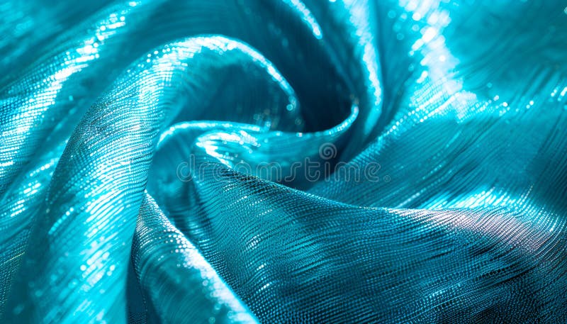 Texture, Background, the Fabric Has a Bright Blue, Aqua, Azure Color ...
