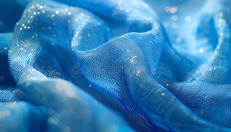 Texture, Background, the Fabric Has a Bright Blue, Aqua, Azure Color ...