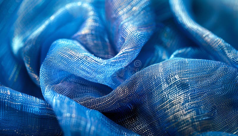 Texture, Background, the Fabric Has a Bright Blue, Aqua, Azure Color ...