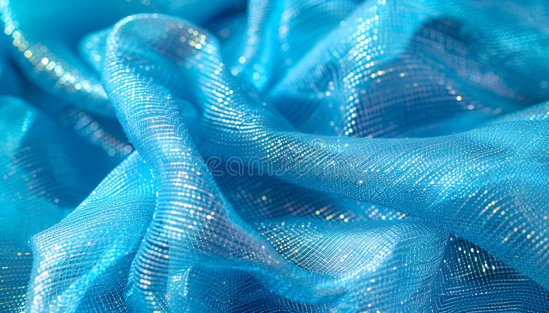 Texture, Background, the Fabric Has a Bright Blue, Aqua, Azure Color ...