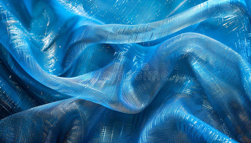 Texture, Background, the Fabric Has a Bright Blue, Aqua, Azure Color ...