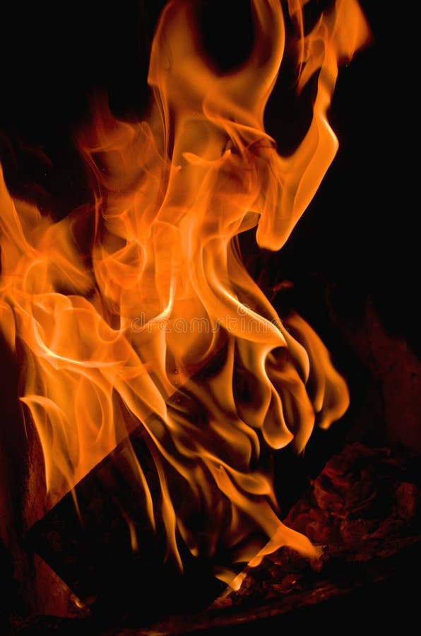 Texture, Background of the Fire in the Fireplace, the Cold Autumn ...