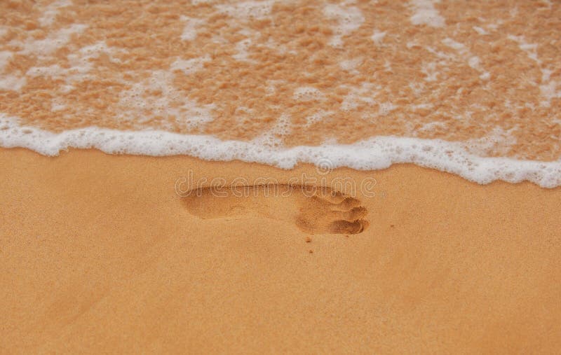 Texture Background Footprints of Human Feet on the Sand on the Sandy ...