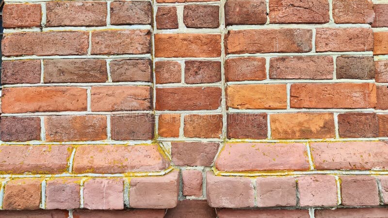 Texture, Background and Frame Made of Abstract Red Brick. Brickwork ...