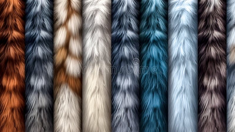 Texture Background with Fur of Different Colors, Generative AI. Stock ...