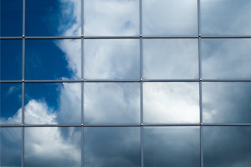 Texture Background Image, Reflection of Clouds in the Windows of Stock ...