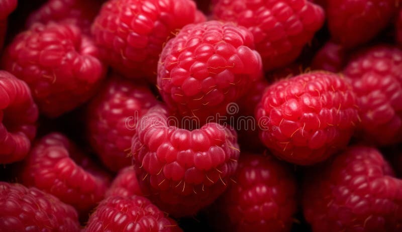 Texture Background from a Large Number of Raspberries. Stock ...