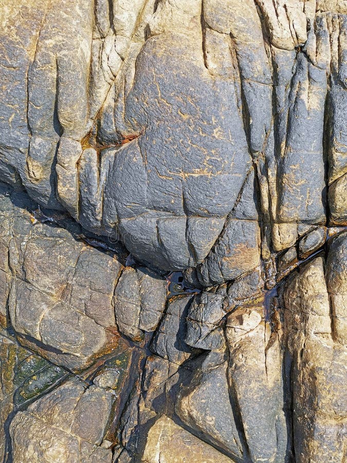 Texture, Background Layers and Cracks in Sedimentary Grey Rock. Stock ...