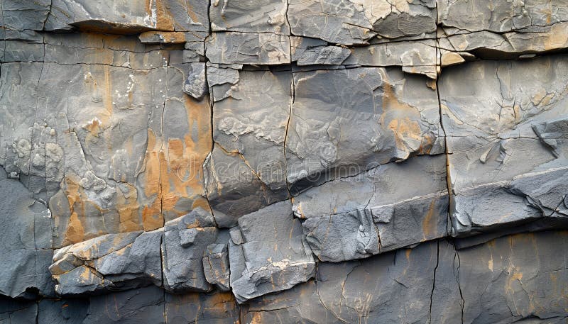 Texture, Background Layers and Cracks in Sedimentary Rock on Cliff Face ...
