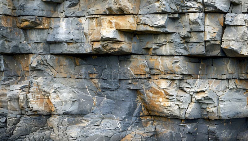 Texture, Background Layers and Cracks in Sedimentary Rock on Cliff Face ...