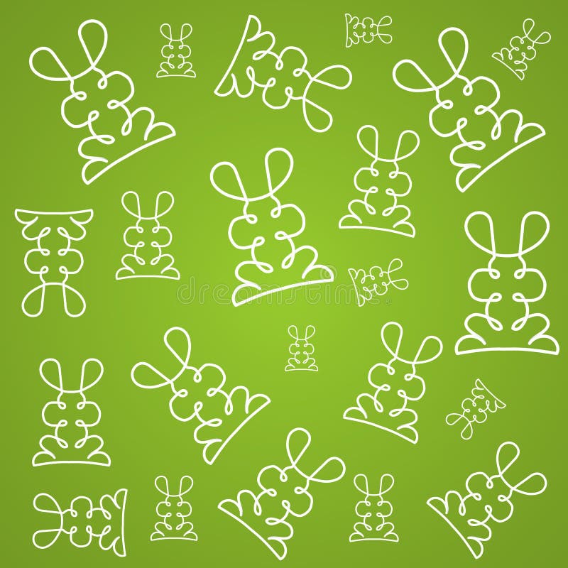 Texture Background in Linear Design with Rabbits Stock Vector ...