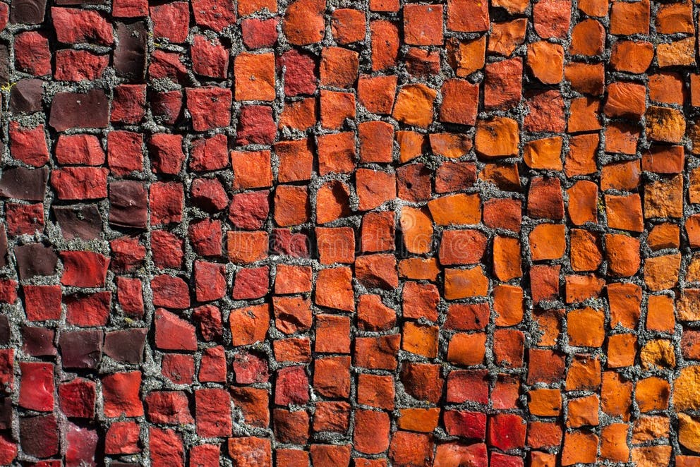 Texture Background of Mosaic Multi Colored Stones on the Wall. Stock ...