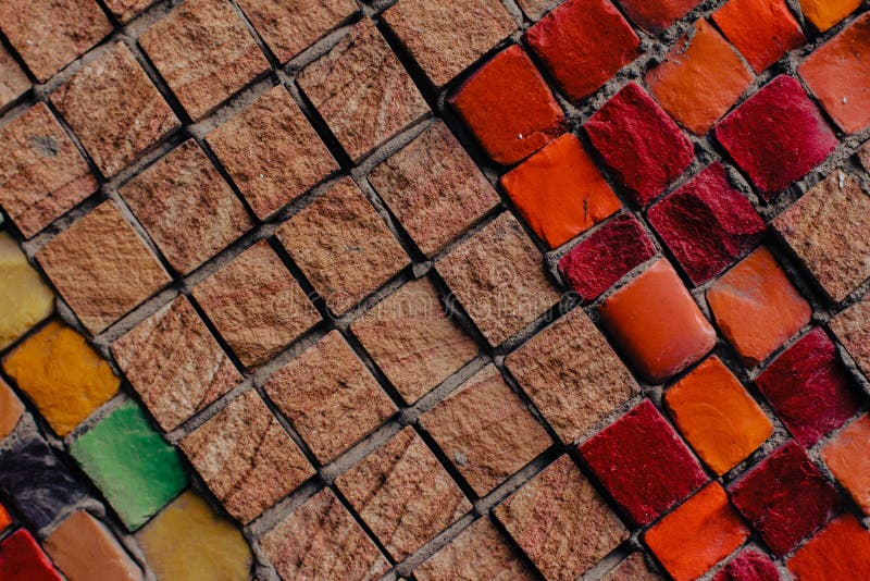 Texture Background of Mosaic Multi Colored Stones on the Wall. Stock ...