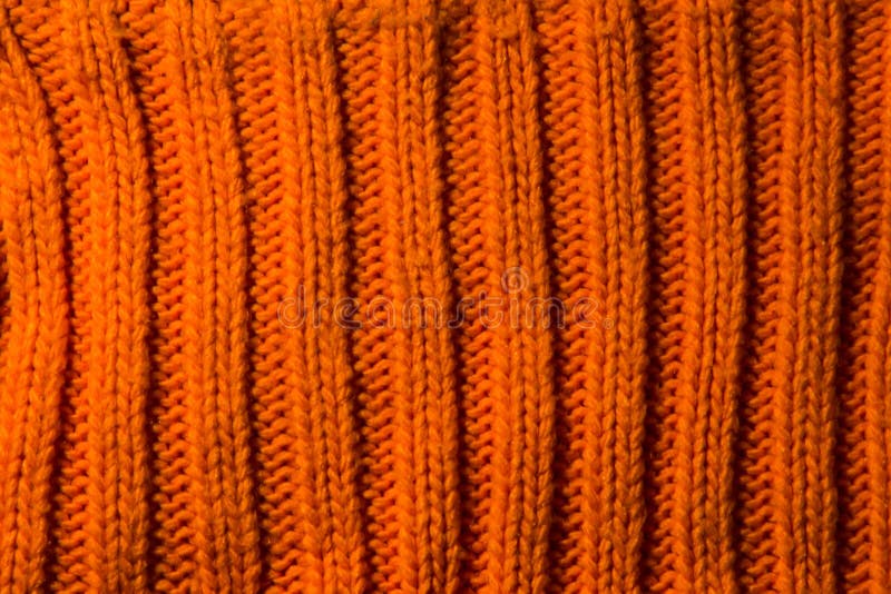Texture Background Orange Knitted Stripes Stock Photo - Image of yarn ...