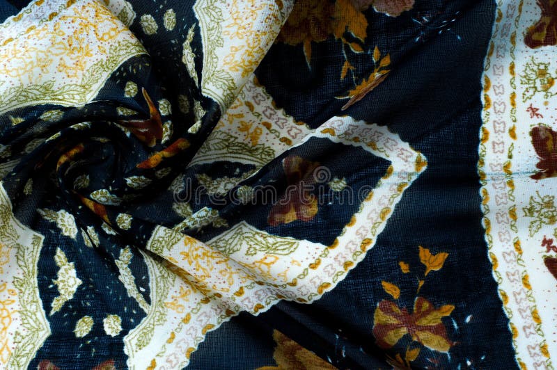 Texture, Background, Pattern. Black Silk Handkerchief Stock Image ...