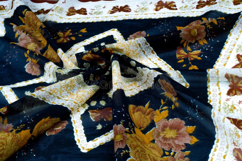 Texture, Background, Pattern. Black Silk Handkerchief Stock Photo ...