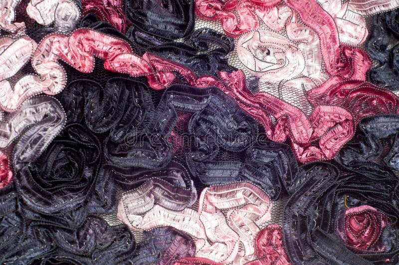 Texture Background Pattern. Cloth Lace, Embroidered Flowers of B Stock ...