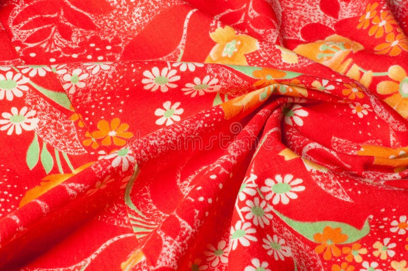 Texture, Background, Pattern. Cotton Cloth of Red Color, on the Stock ...