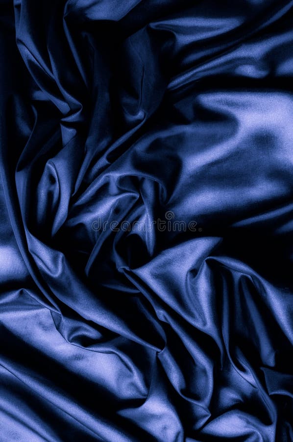 Texture, Background, Pattern. Dark Blue Silk Fabric Stock Photo - Image ...
