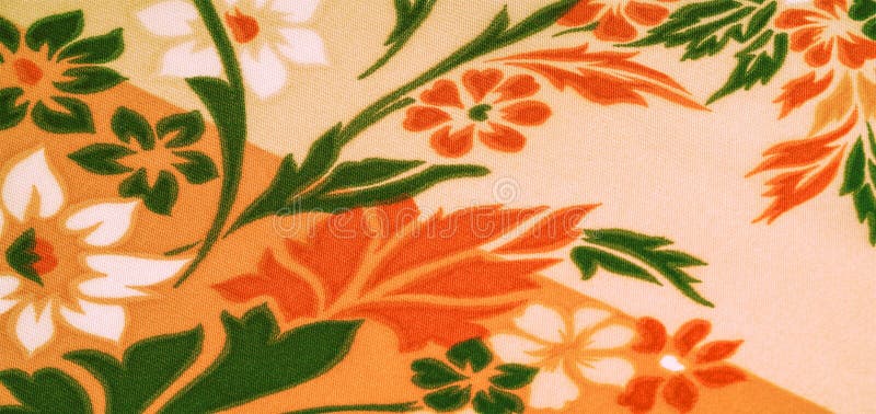 Red Silk with Floral Pattern Stock Image - Image of silky, foliage ...