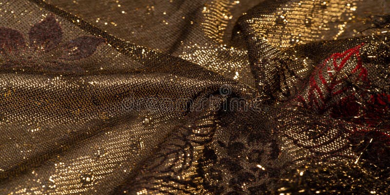 Texture, Background, Pattern, Lace with Gold Sequins Elastic Lace ...