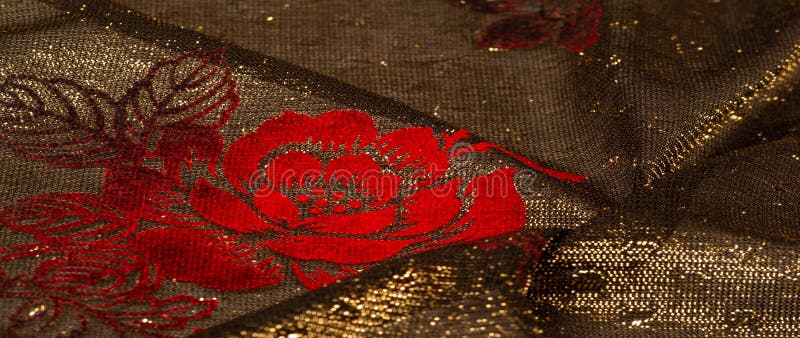 Texture, Background, Pattern, Lace with Gold Sequins Elastic Lace ...