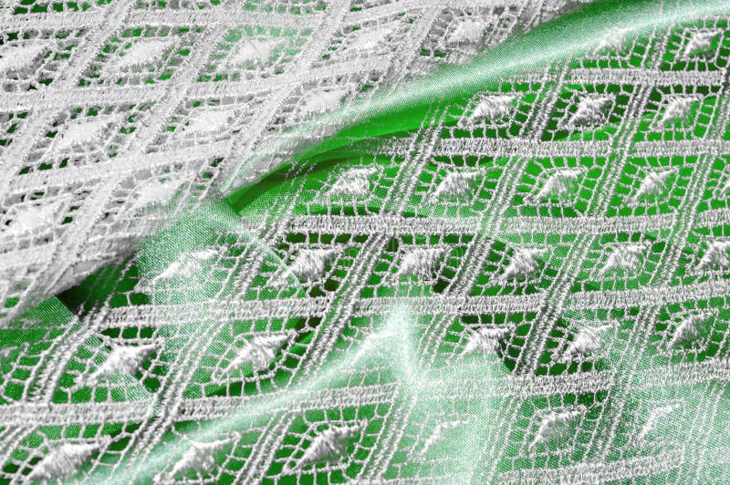 Texture Background Pattern. Lacy White Fabric Stock Photo - Image of ...