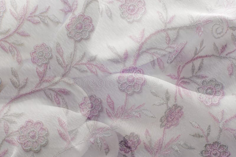 Texture, Background, Pattern. Pink Lace on White Background Stock Photo ...