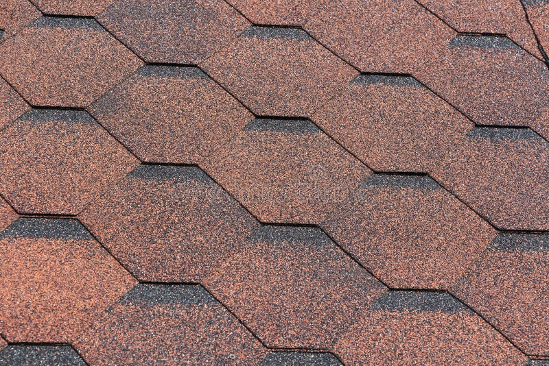 Bituminous Tile for a Roof. House with a Roof from a Bituminous Tile. a ...