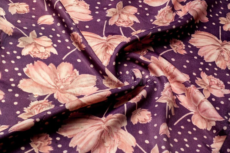Texture, Background, Pattern. Silk Fabric of Lilac Color Stock Photo ...