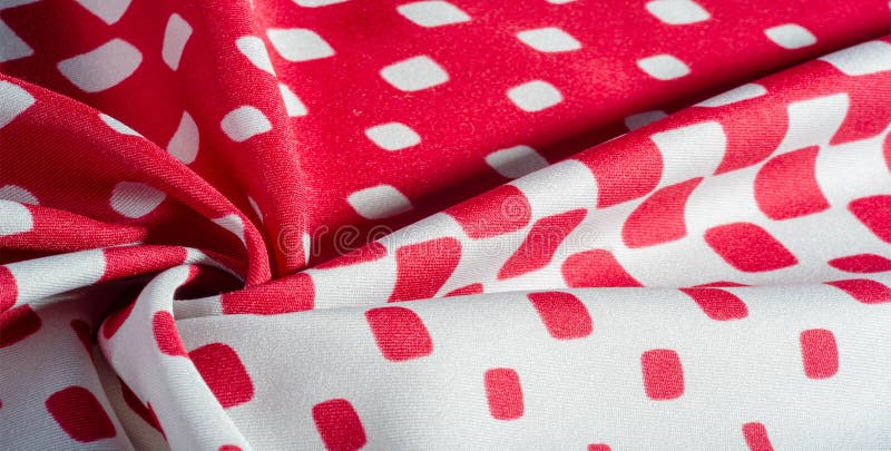 Texture Background Pattern. Silk Fabric with a Pattern of Red Squares ...
