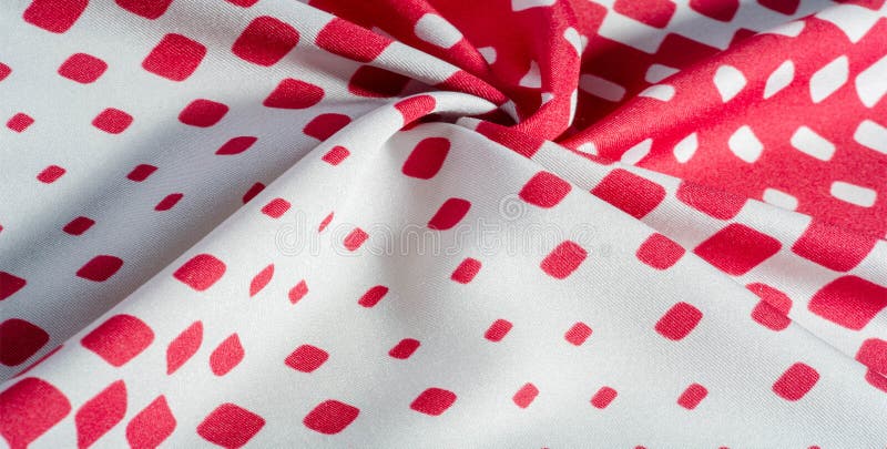Texture Background Pattern. Silk Fabric with a Pattern of Red Squares ...