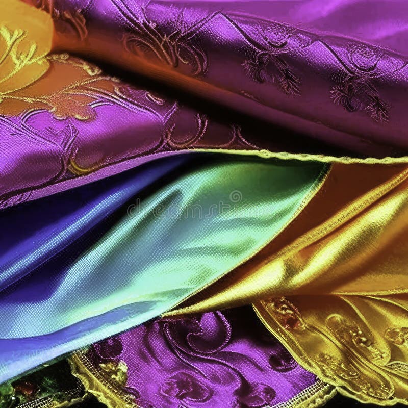 Texture, Background, Pattern. Silk Fabric is Transparent, Multi-colored ...