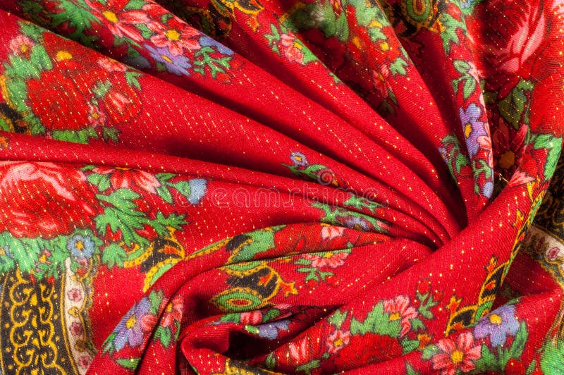 Texture Background Pattern. Woolen Fabric Bright Red Color with Stock ...