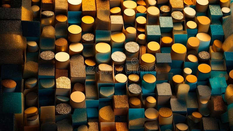 Texture Background of Small Geometric Stones in Warm Orange and Blue ...