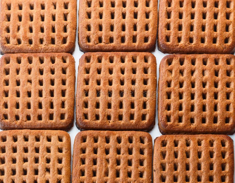 Texture, Background of Square Chocolate Cookies Stock Image - Image of ...