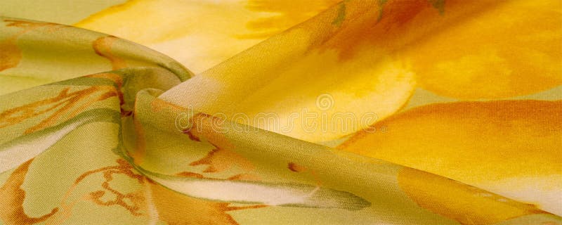 Texture, Background, Thin Translucent Silk with a Large Pattern. on a ...