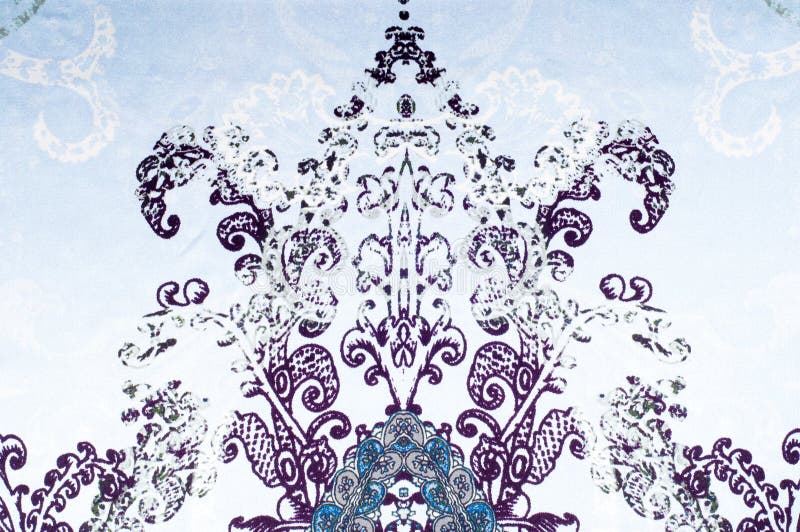 Texture, Background. Fwhite Fabric with Painted Flowers Stock Image ...