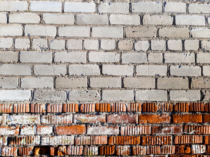 Texture, Background of White and Red Bricks Stock Photo - Image of ...