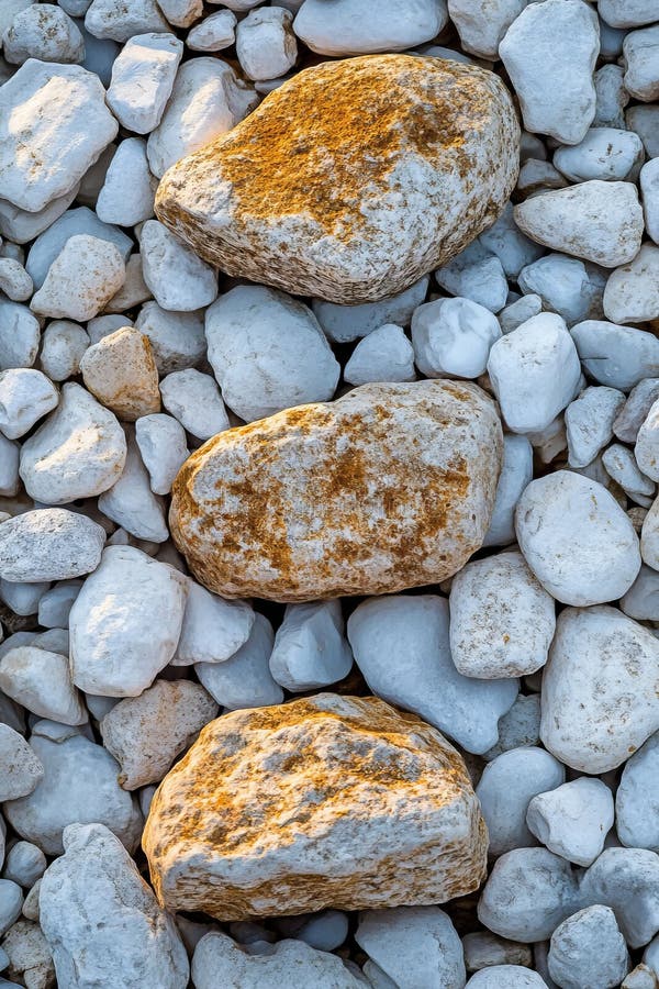 Texture, Background White Rocks, Three Tan Boulders in a Nearly ...