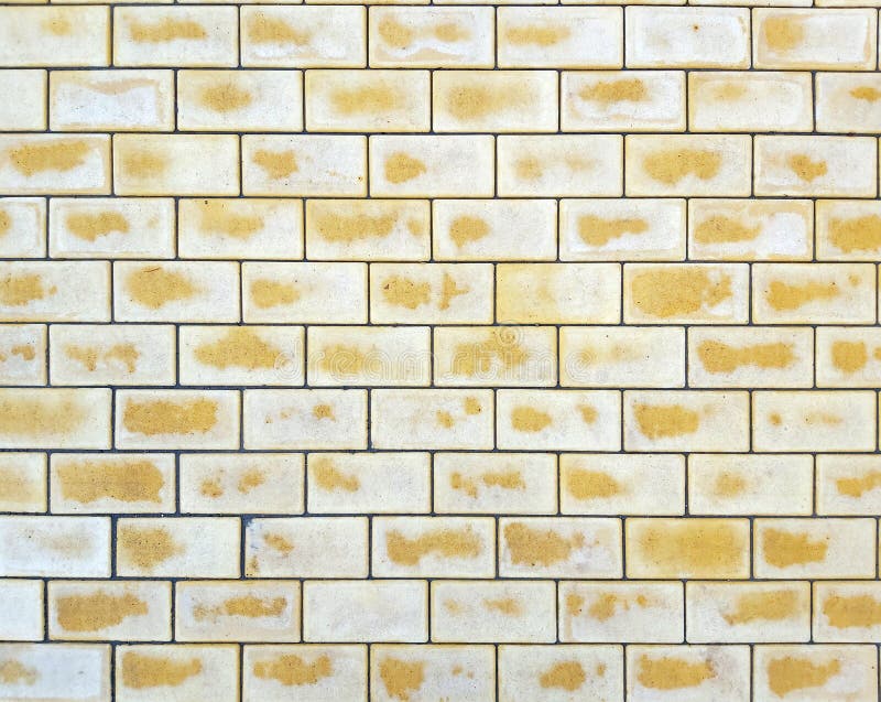 Texture and Background of Yellow Pavers on the Roadway after Rain Stock ...