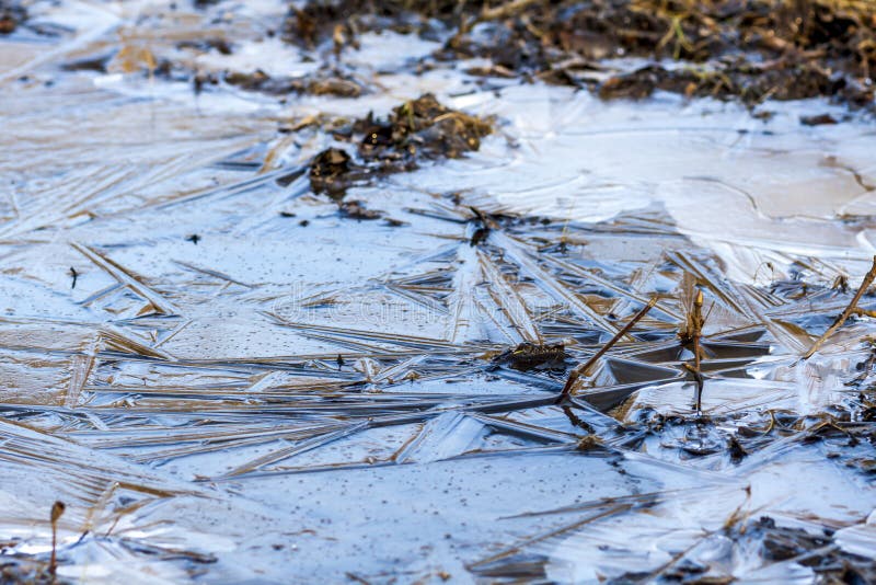 Texture, Backgrounds, Abstraction. Frozen Puddle Stock Image - Image of cold, closeup: 109542009