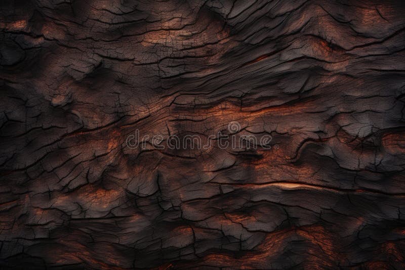 The Texture of the Bark of an Old Tree. Close-up, Burnt Wood Texture ...