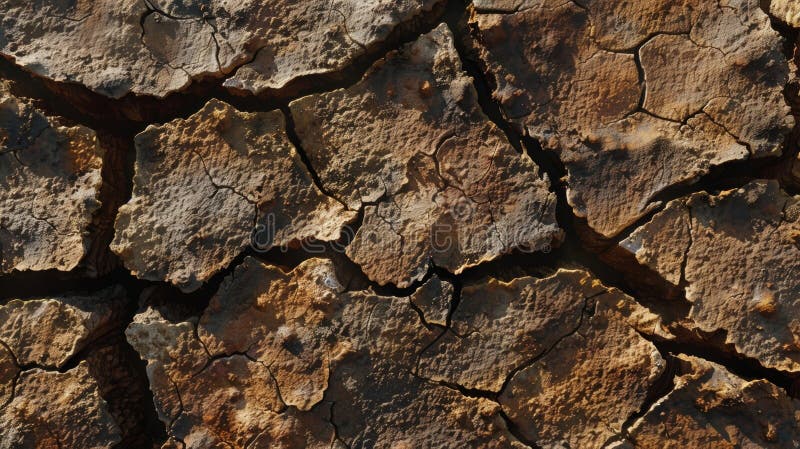 The Texture of a Barren Parched Land with Large Deep Fissures Splitting the Surface Stock Image ...